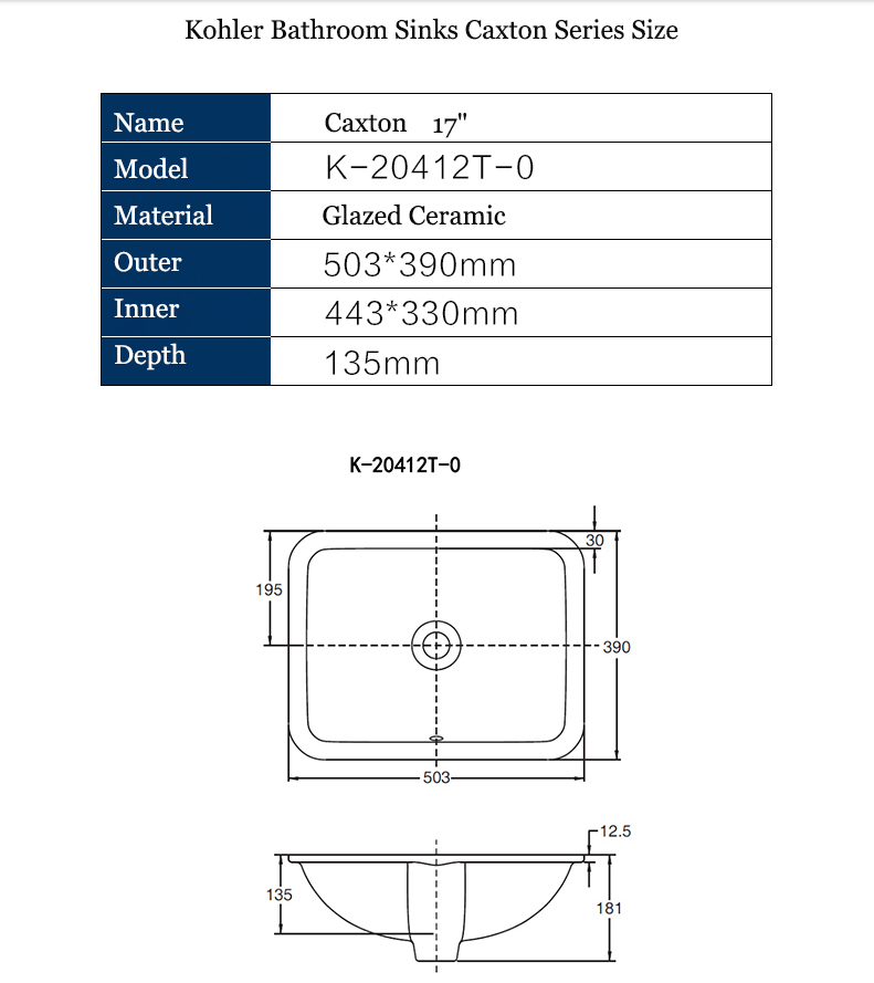 Kohler Bathroom Sinks 20414T Kohler Single Sink Vanity Caxton Series ...
