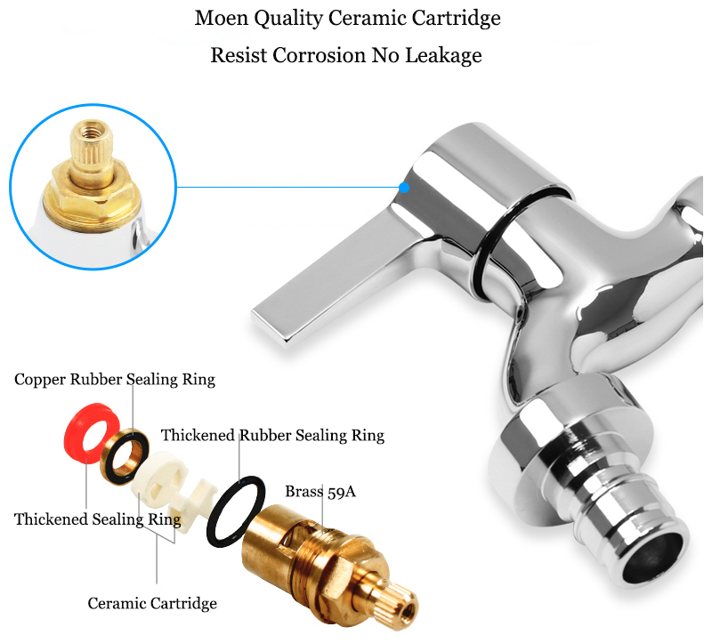 Moen Laundry Faucet 9016/9023 Wall Mount Laundry Faucet Polished Chrome ...