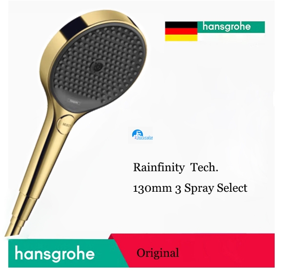 Hansgrohe Hand Held Shower Heads Gold 268650 Rainfinity 130 mm 3 Spray ...